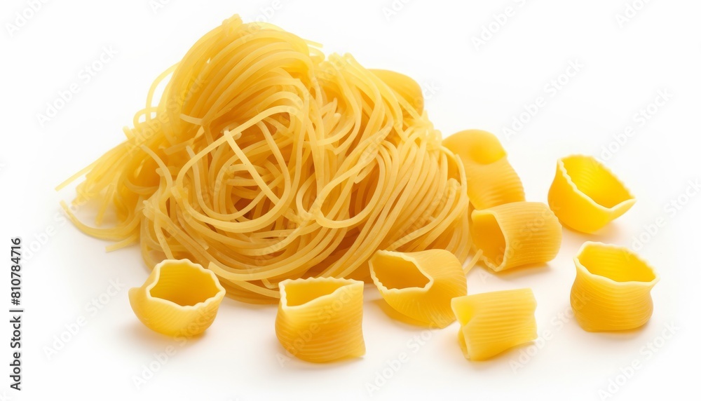 AI generated illustration of pasta in different shapes and sizes on ...