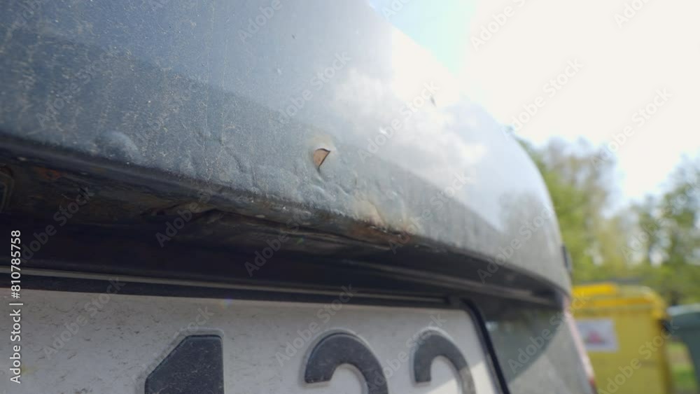 Peeling Car Paint on Black Car with Bubbles Underneath Due to Rust ...