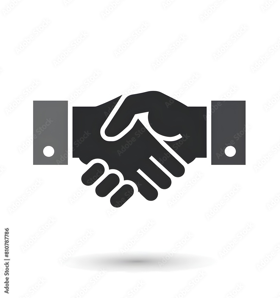 vector icon of handshake, simple flat design on white background ...