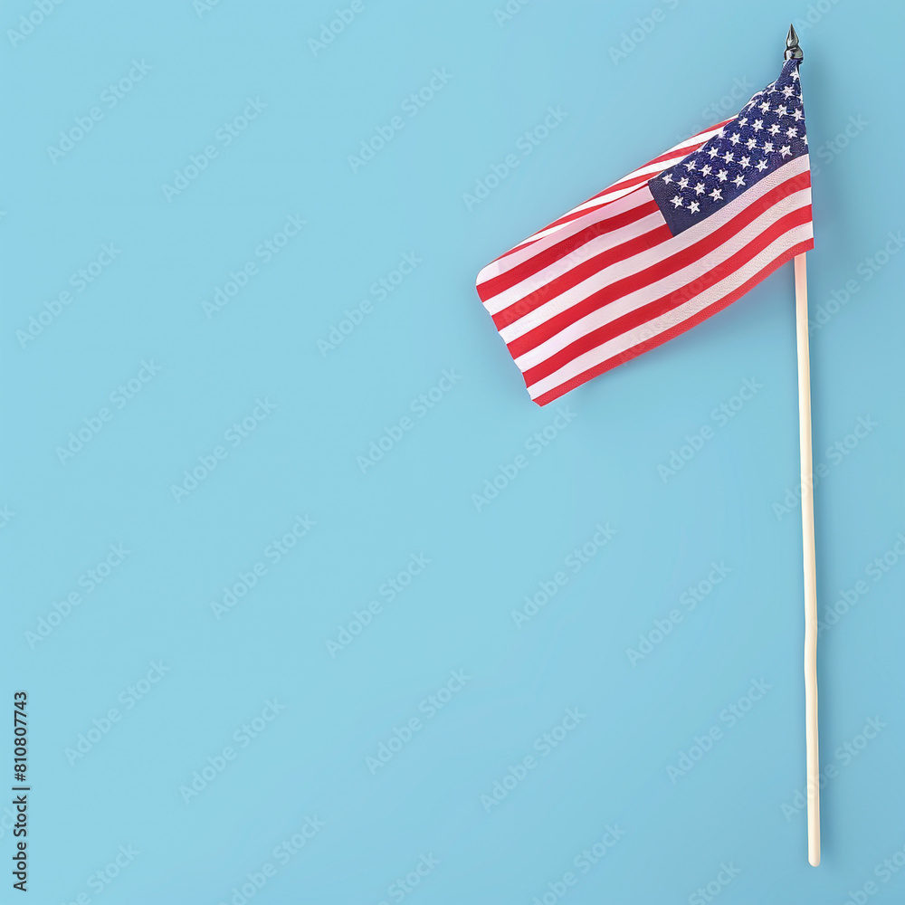 American flag on a calming blue background, echoing the ethos of ...