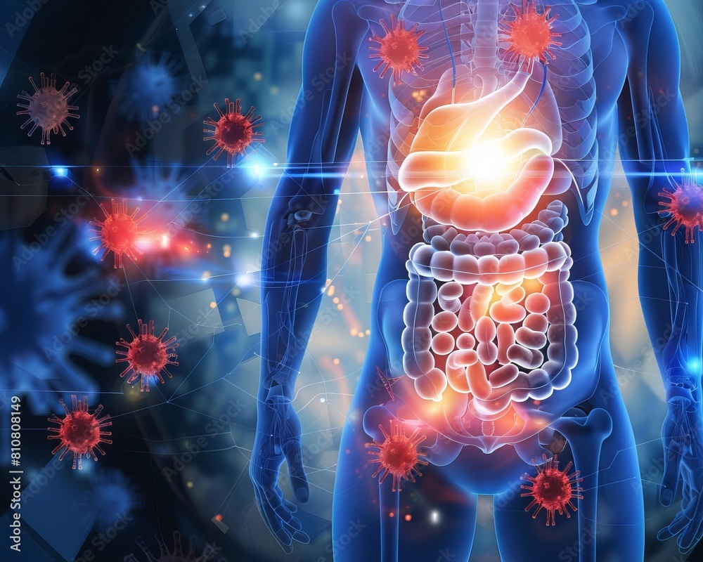 Depicting the connection between inflammation and gut health, abstract ...