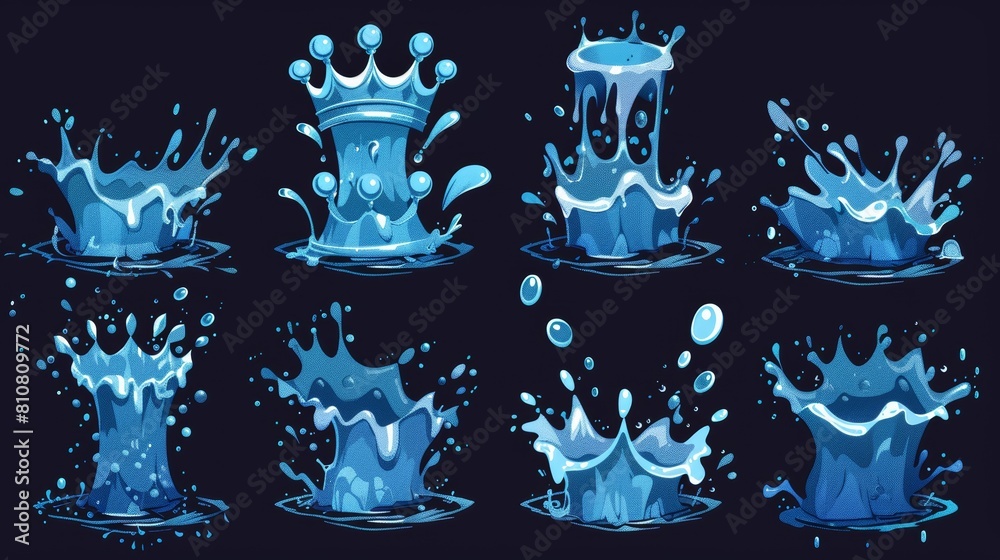 Water splash animation sprite sheet for motion graphic or mobile game ...