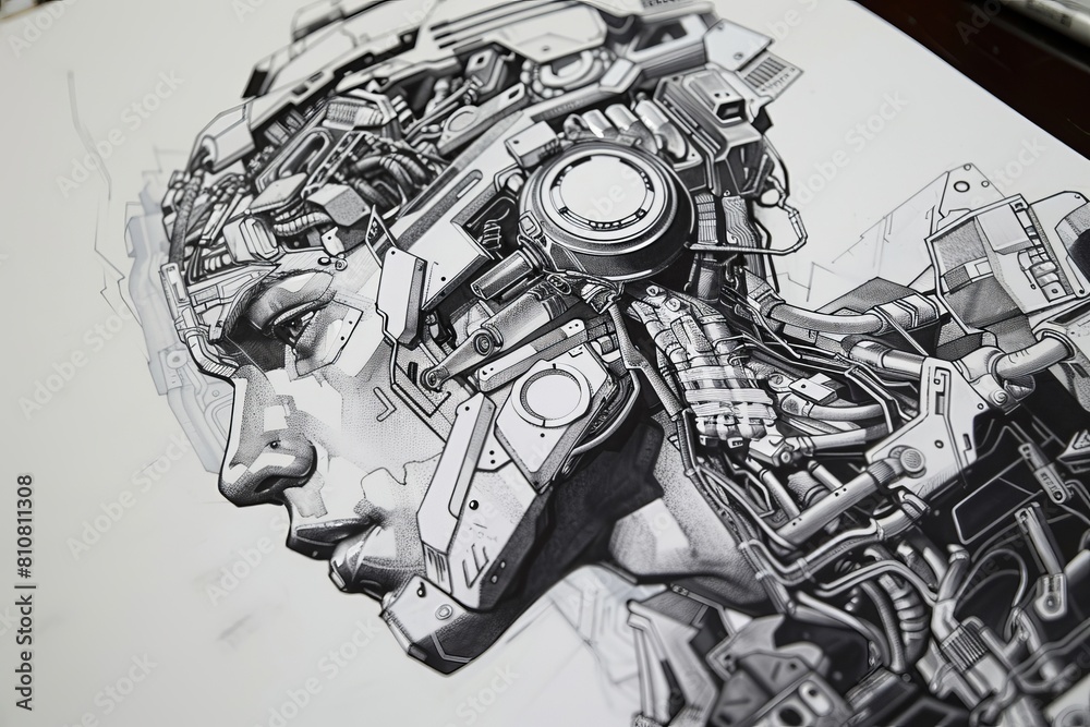 Push the boundaries of traditional ink drawing techniques by ...