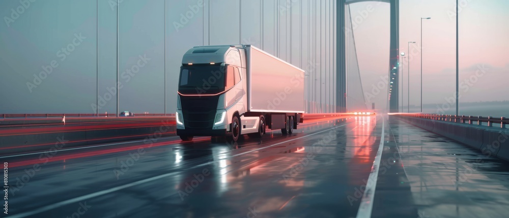Conceptual technology for autonomous self-driving trucks with cargo ...
