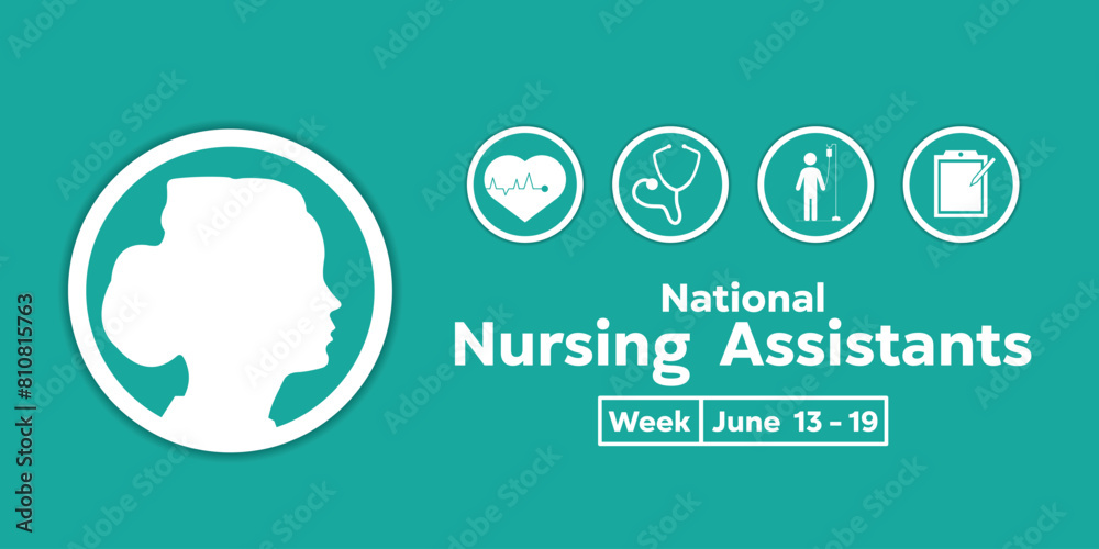 National Nursing Assistant Week. Nurse, heart, Stethoscope, patient and ...