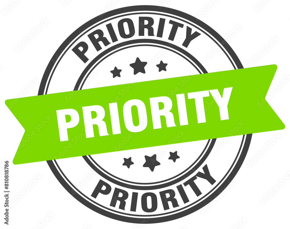 priority stamp. priority label on transparent background. round sign ...