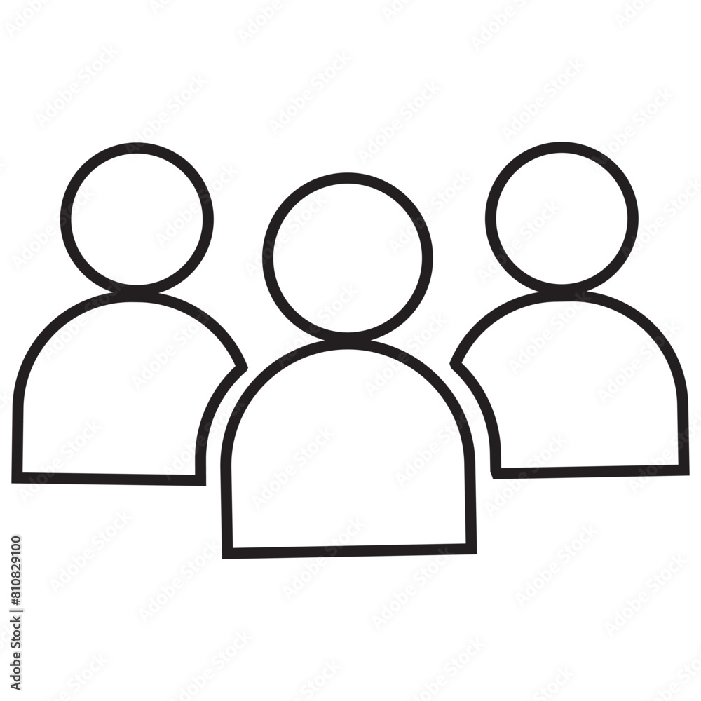 Vecteur Stock People icon set with stroke line. User icons, silhouette ...
