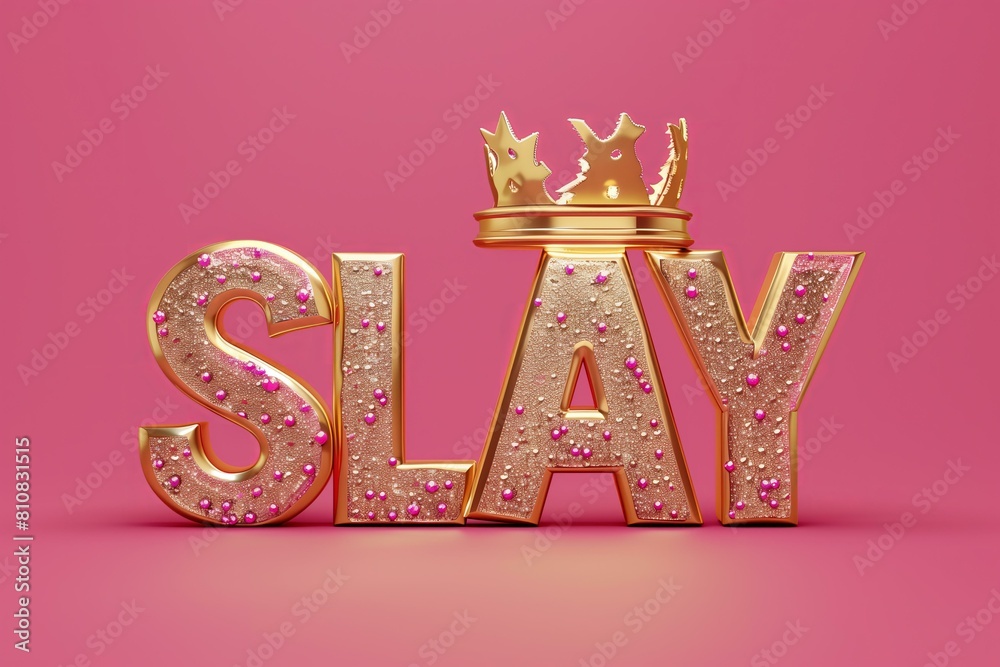 gold metallic standing 3d letters bedazzled with pink diamonds in shape ...