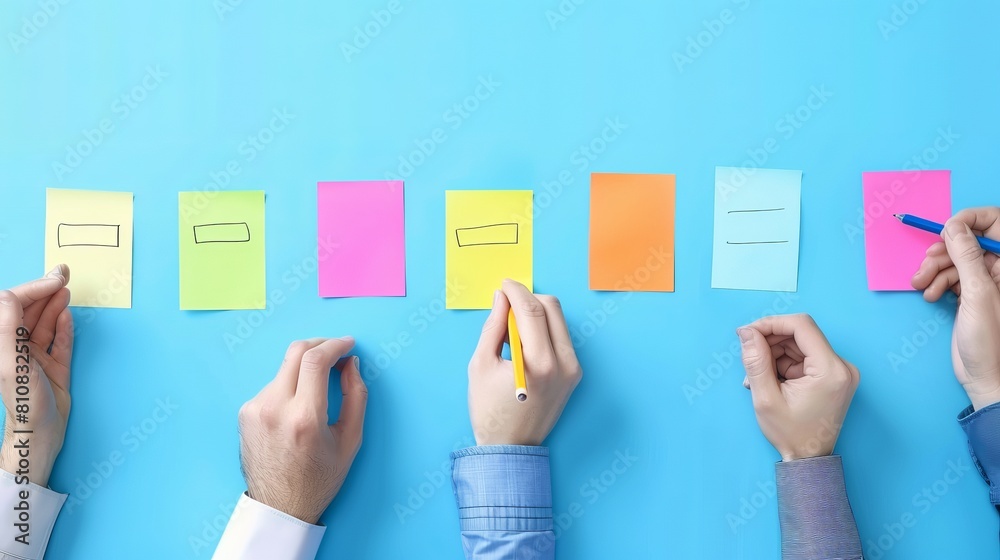 "Business professionals engaged in a collaborative brainstorming ...