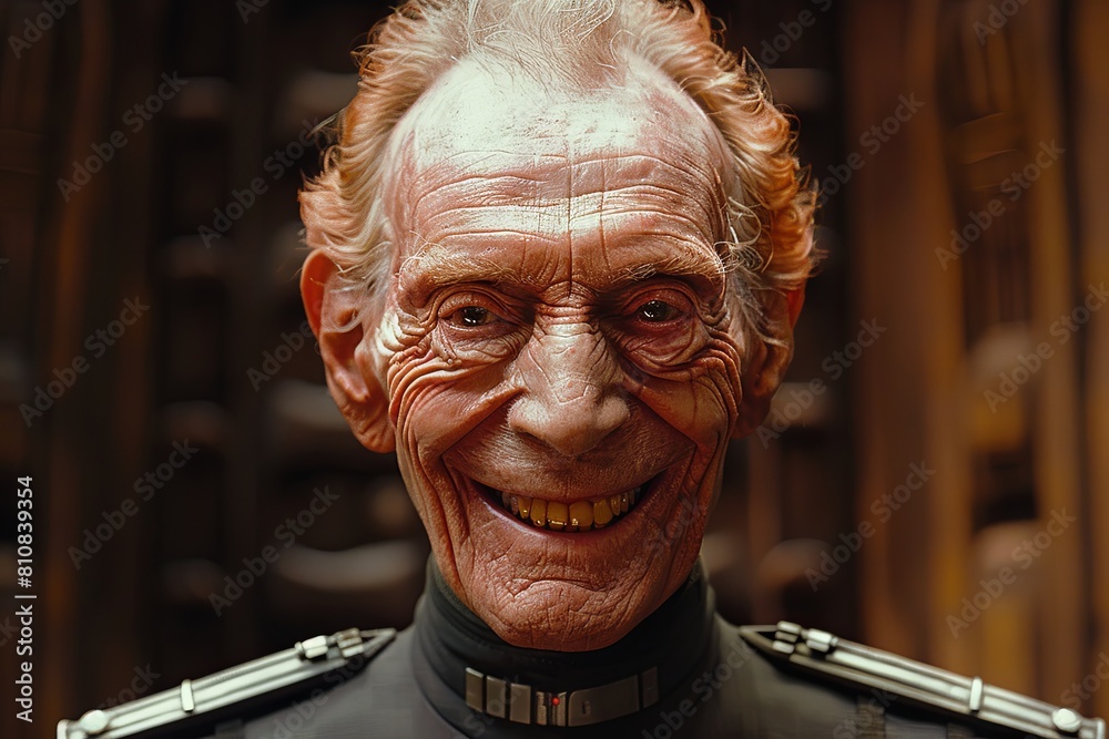 Copper-Haired Galactic Alliance Officer: Detailed Middle-Aged Portrait ...