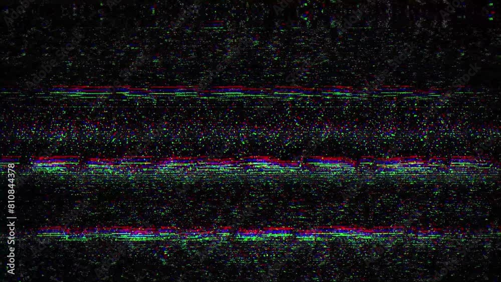 Analog Static Noise Texture Overlay Horizontal Stripes Offset No Signal White Noise Artifacts