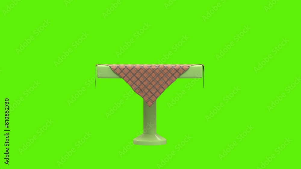 3D Table icon Animated on green screen. Alpha channel, transparent ...