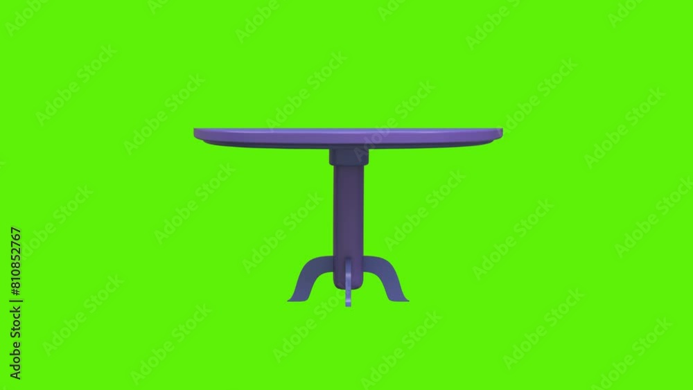 3D Table icon Animated on green screen. Alpha channel, transparent ...