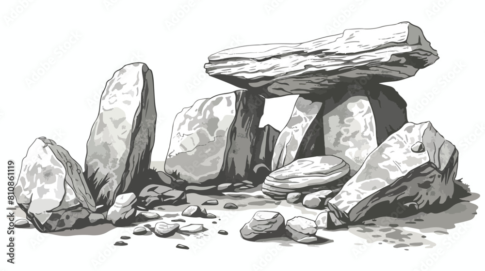 Big rocks construction ancient dolmen from heavy stone Stock Vector ...
