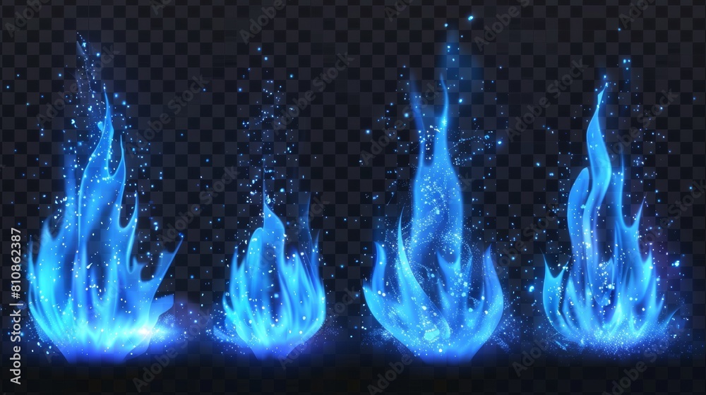 Fire for animation, torch flame isolated on transparent background ...