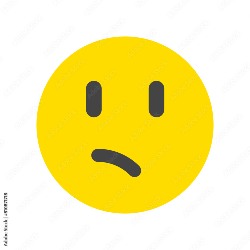 Editable confused, worried, sad, frowned face vector icon. Part of a ...