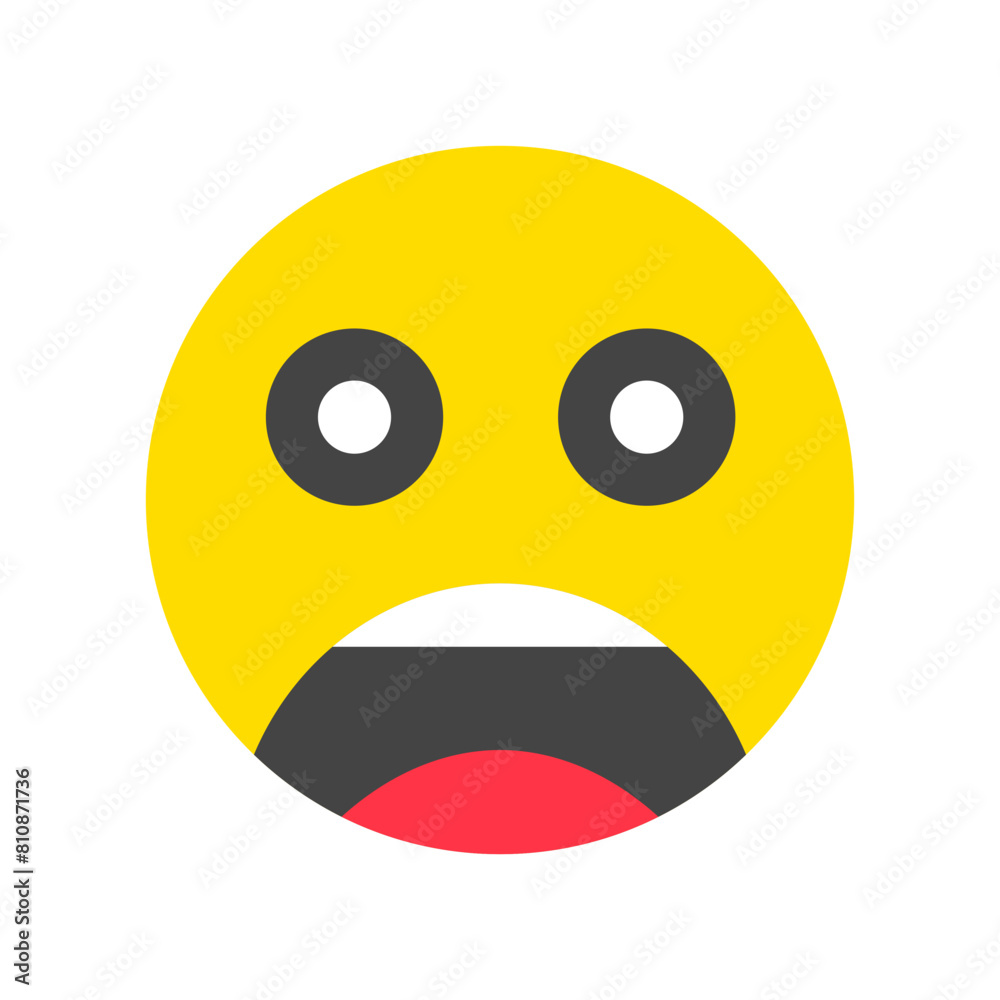 Editable scared, shocked, petrified face vector icon. Part of a big ...