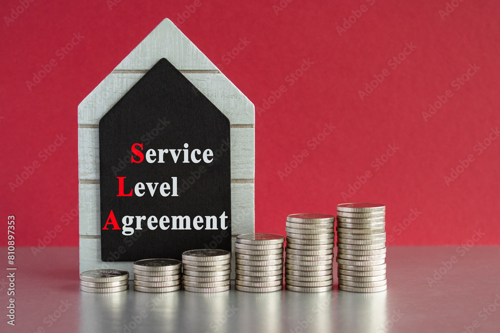SLA service level agreement symbol. Concept words SLA service level ...