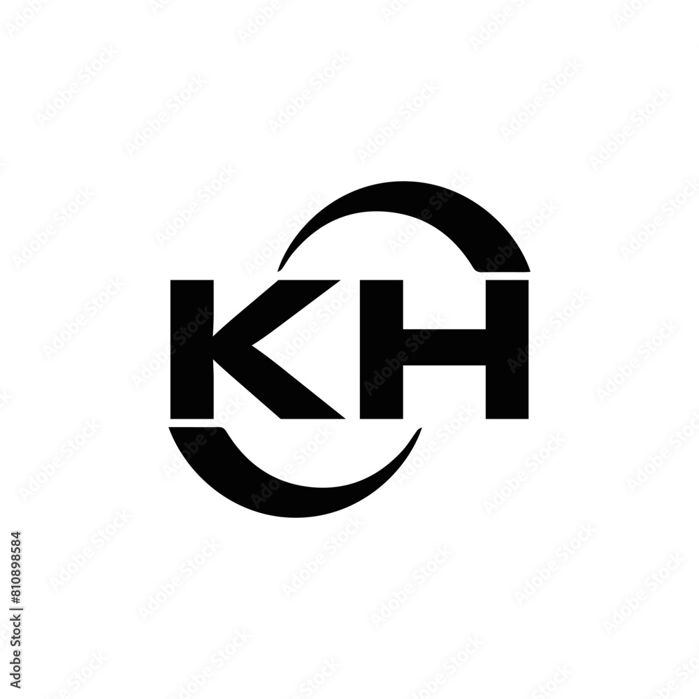 KH logo. K H design. White KH letter. KH, K H letter logo design ...