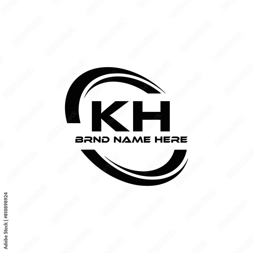 KH logo. K H design. White KH letter. KH, K H letter logo design. Initial letter KH linked ...