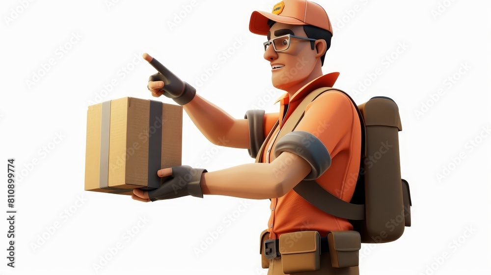 CG rendering, courier hands with carton boxes, shipping and delivery ...