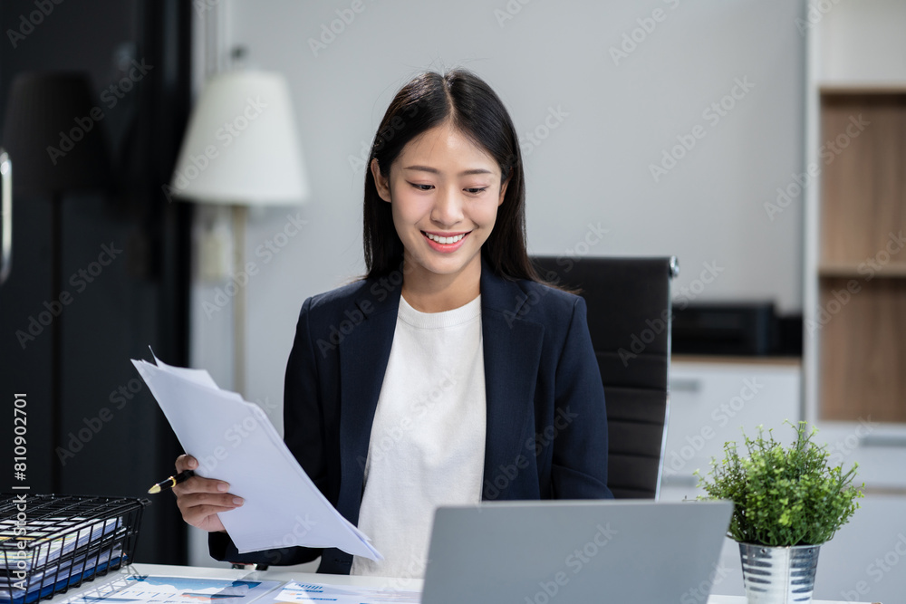 Project manager working and update tasks with milestones progress ...