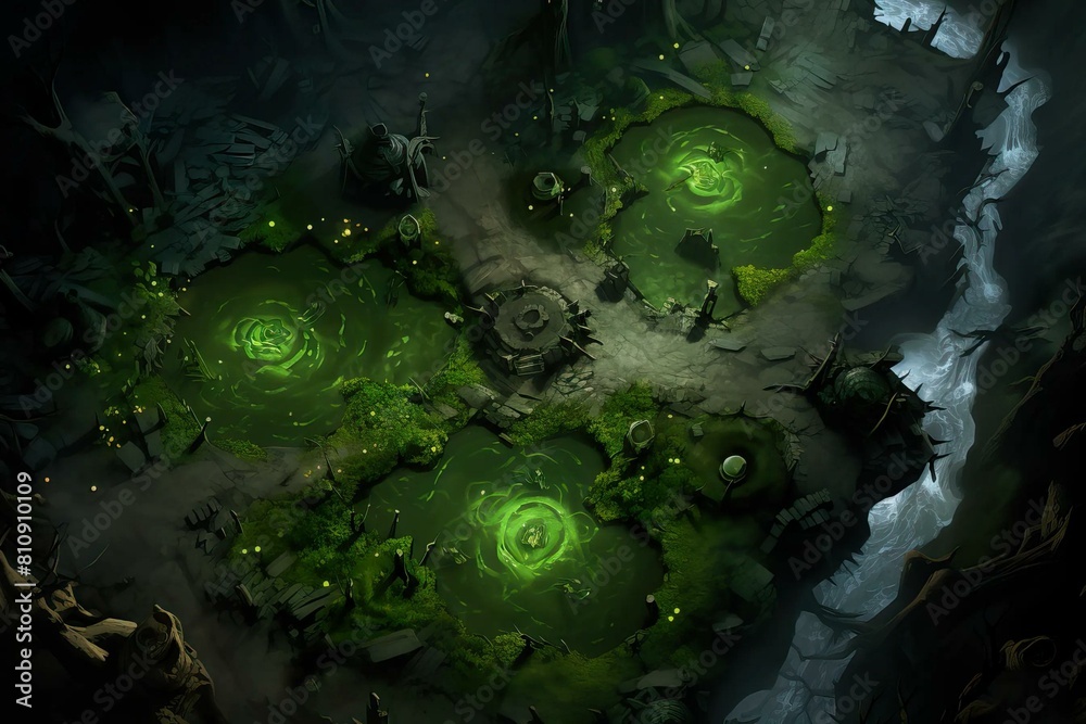 DnD Battlemap hideout, murky, pond, hydra, mysterious, lair Stock ...