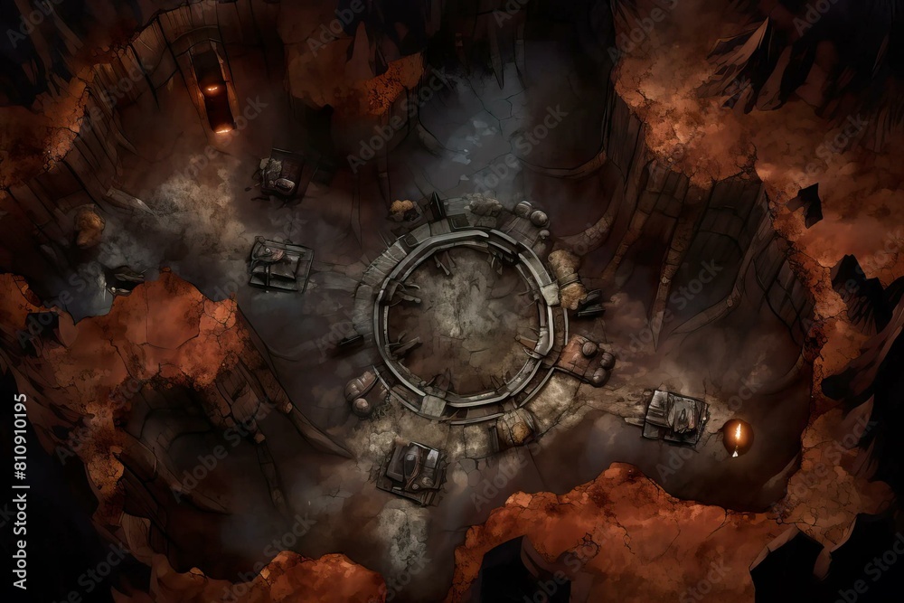 DnD Battlemap rust, monsters, ravine, metal, corridor, adventure Stock ...