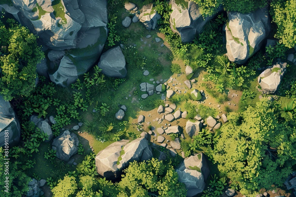 DnD Battlemap scenic, rocky, landscape, terrain, boulder, field Stock ...