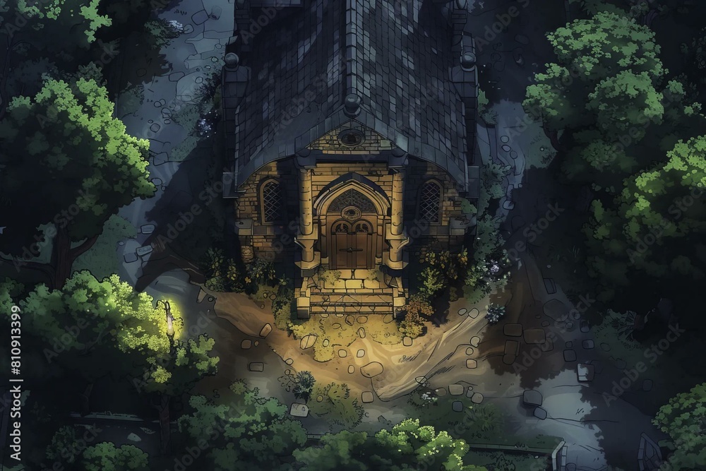DnD Battlemap cursed, chapel, battlemap, mysterious, eerie, setting ...