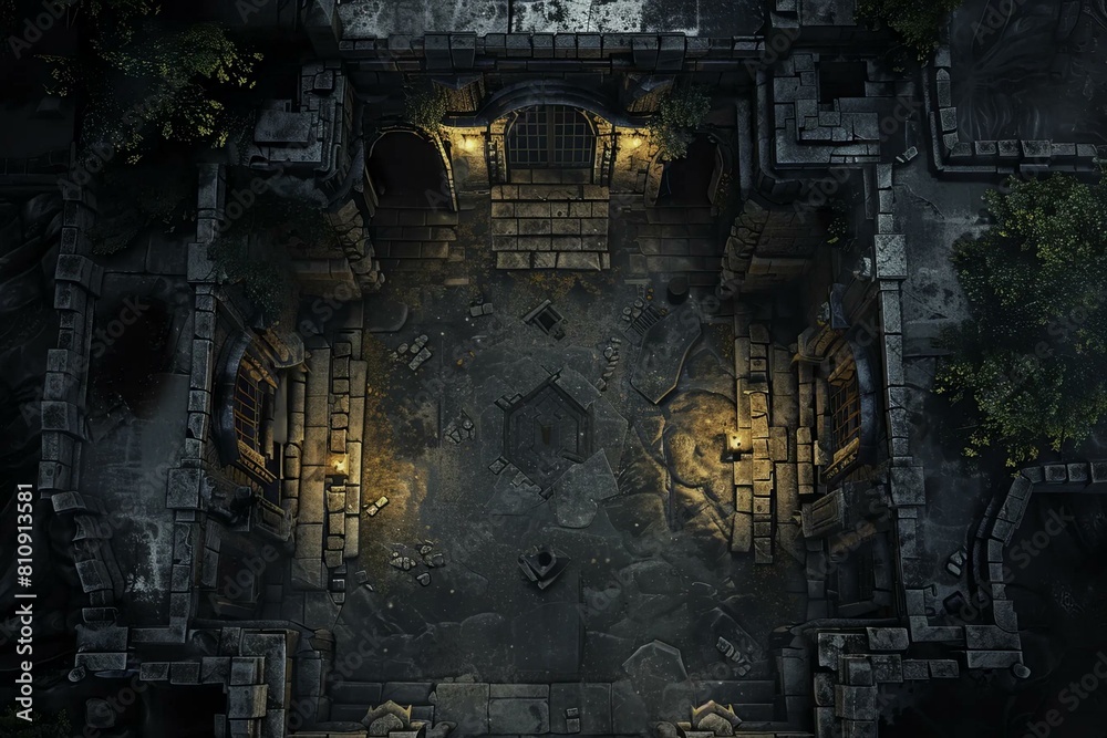 DnD Battlemap crypt, battlemap, dark, chilling, eerie, atmosphere Stock ...