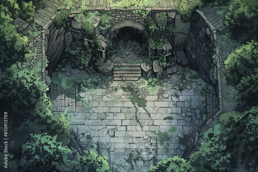 DnD Battlemap misty, forest, style, battle, map, seo Stock Illustration ...