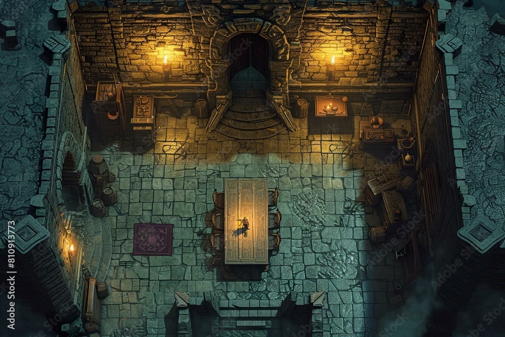 DnD Battlemap battle, map, underground, combat, passageway ...