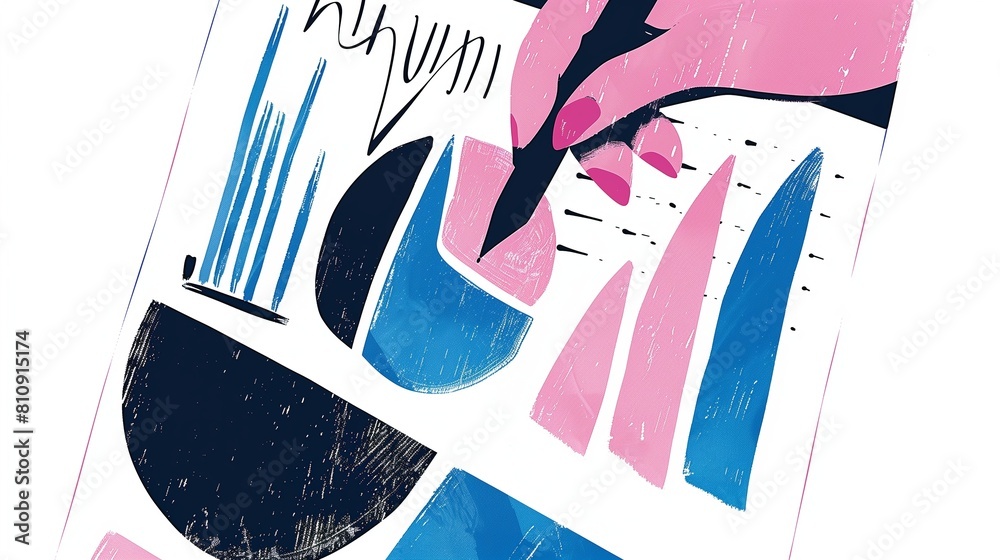 Hand gripping a pen, ready to annotate or highlight key points on a ...