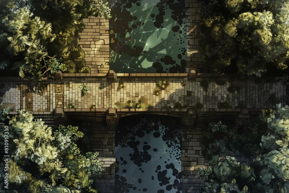 DnD Battlemap sky, bridge, battlemap, summary, medieval, style ...