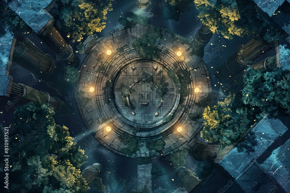 DnD Battlemap star, chamber, battle, map, reimagined, english Stock ...