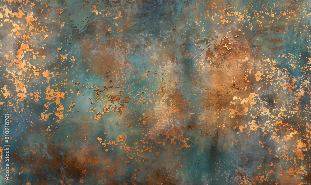 Seamless oxidized copper patina sheet metal wall panel grunge ...