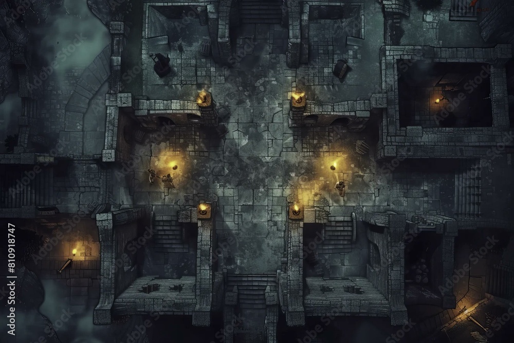 DnD Battlemap fantasy, battles, map, detailed, wraith, crypt Stock ...