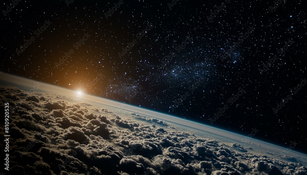 Dark outer space with infinite galaxies near and far considering ...