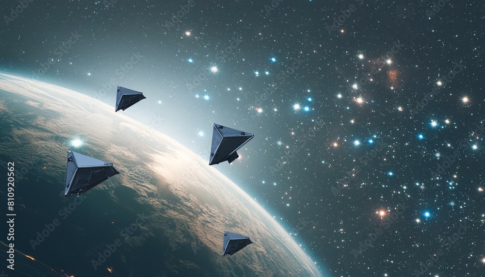 Dark outer space with infinite galaxies near and far considering ...