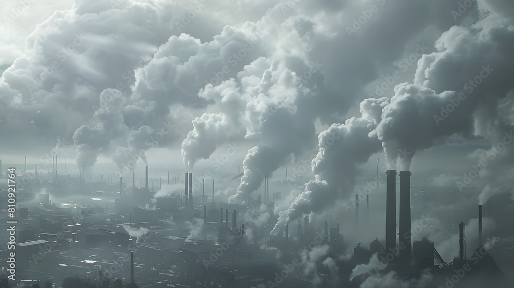 Smoke and air pollution. Pollution of the atmosphere. Factory with ...