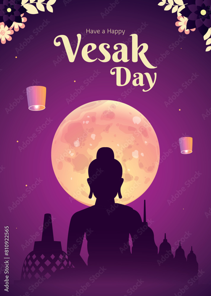Gradient vesak poster template design Stock Vector | Adobe Stock