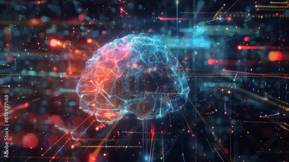 Human brain nervous neurons visualization as digital technology AI ...