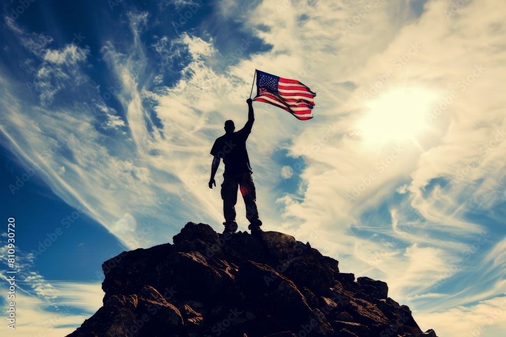 Patriotic Tribute at Dusk - Honoring Heroes. Concept Patriotic ...