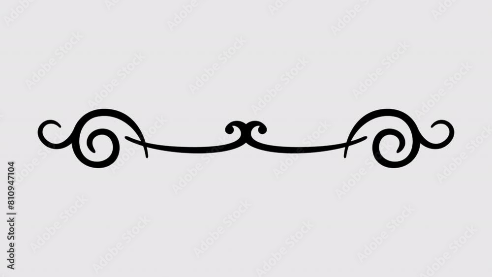Decorative ornamental filigree and thin dividers graphic animation on ...