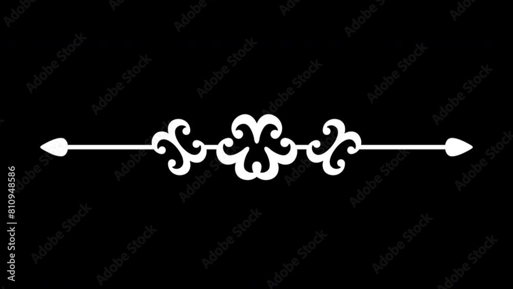 Decorative ornamental filigree and thin dividers graphic animation on ...