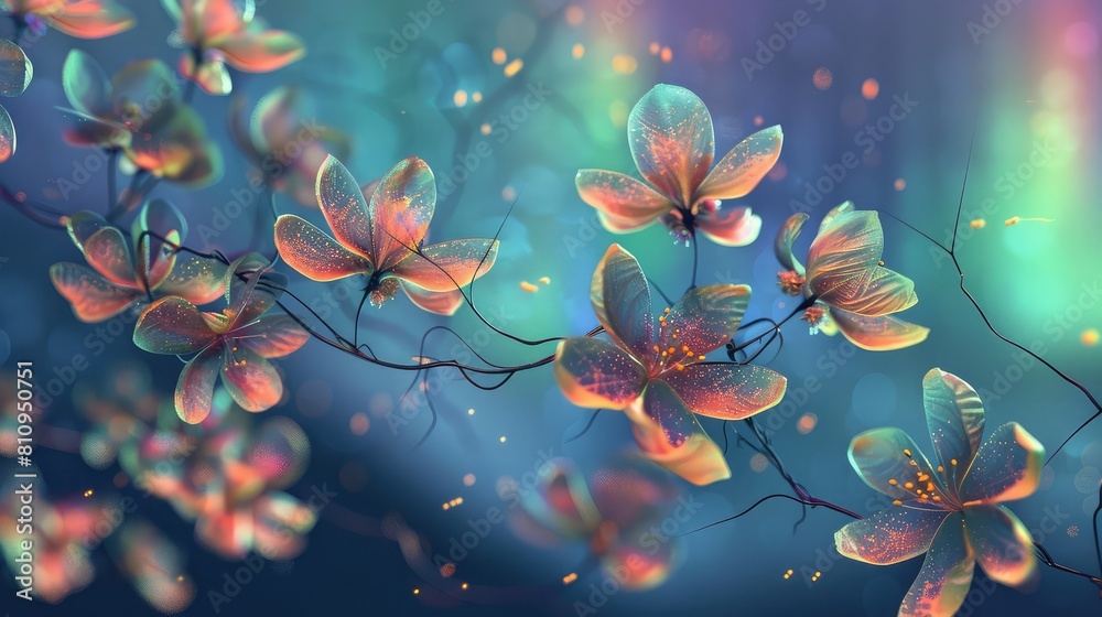 Aurora Borealis-inspired wallpaper with color-changing flowers on ...