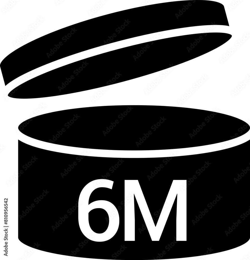 Pao symbol cosmetic vector icon. 3, 6, 8, 9, 10, 12, 24, 36, 48 Period ...