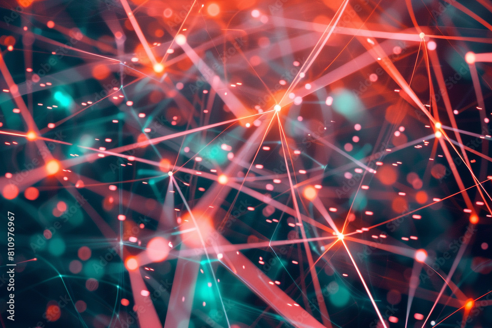 An abstract representation of a modern network in cyberspace, where the ...