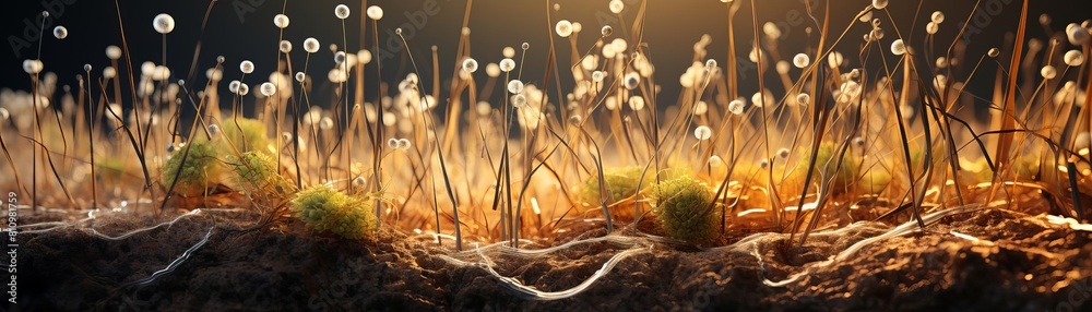 3D rendered image of root hair cells in soil, detailed and vibrant ...